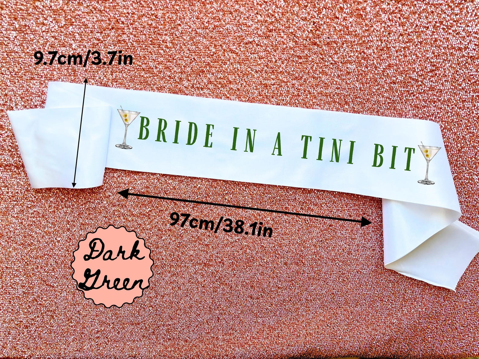 Bride in a Tini Bit Sash,a Tini Bit Tipsy Bachelorette Party Sash,white ...