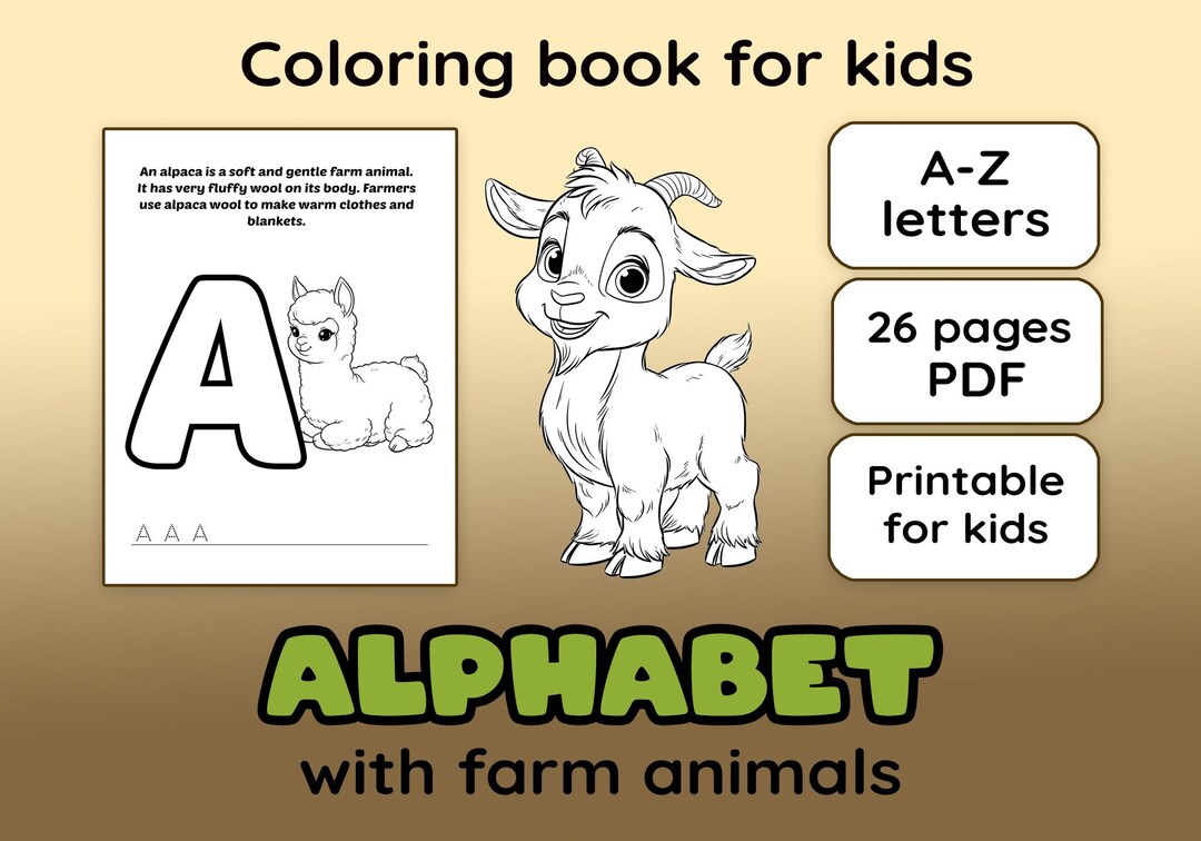 Farm Animal Alphabet Coloring Book A–Z | Printable ABC Coloring Pages ...