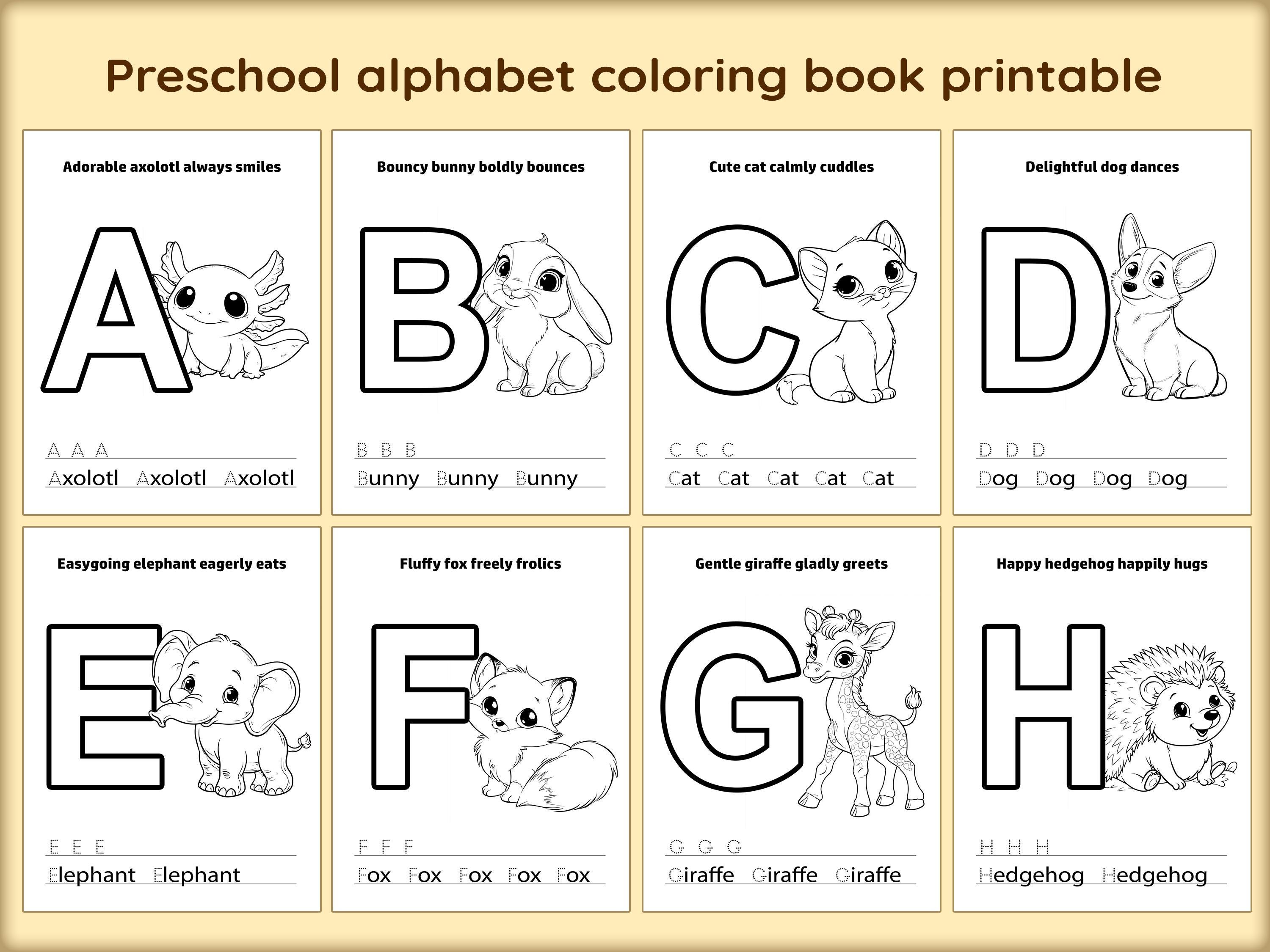Alphabet Animal Coloring Book Printable • Animals ABC Coloring Pages ...