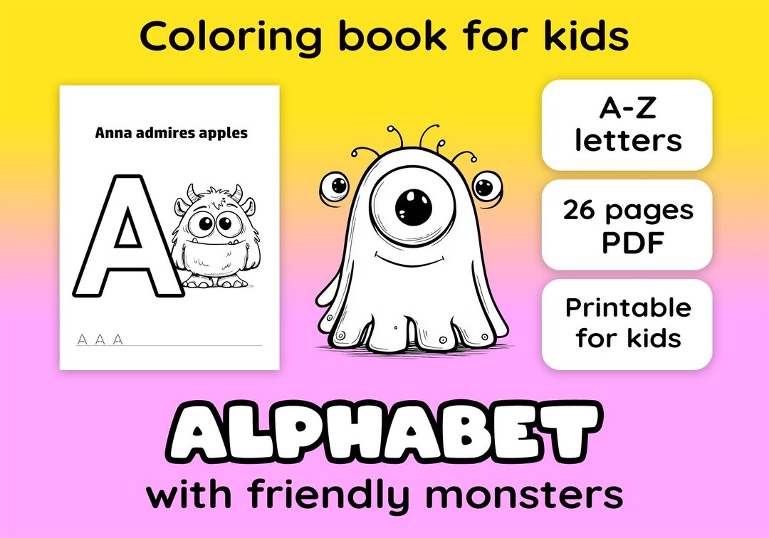 Printable Alphabet Coloring Book for Kids – ABC Learning Worksheets PDF ...