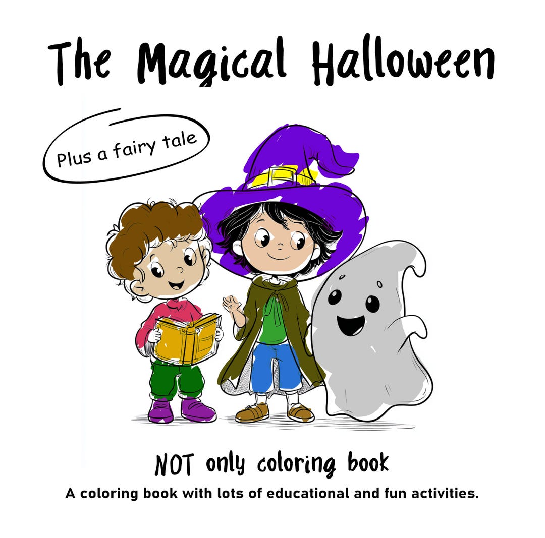 Halloween Coloring Book | Printable PDF Interactive Fairy Tale ...