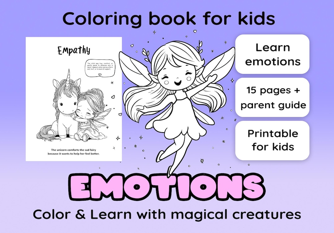 Emotions and Feelings | Printable Coloring Book | 15 Pages PDF, Parent ...