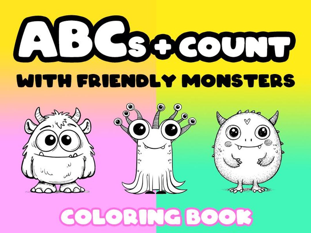 Alphabet Monsters + Counting Monsters | Printable Coloring Book | ABC ...