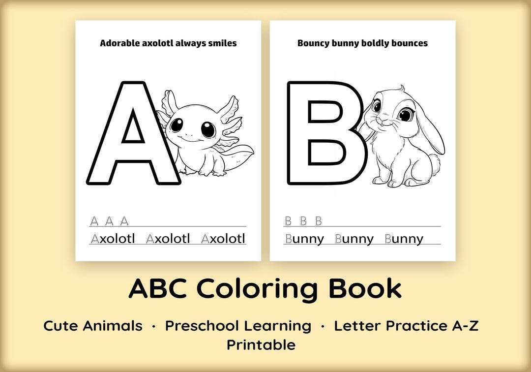 Alphabet Animal Coloring Book Printable • Animals ABC Coloring Pages ...