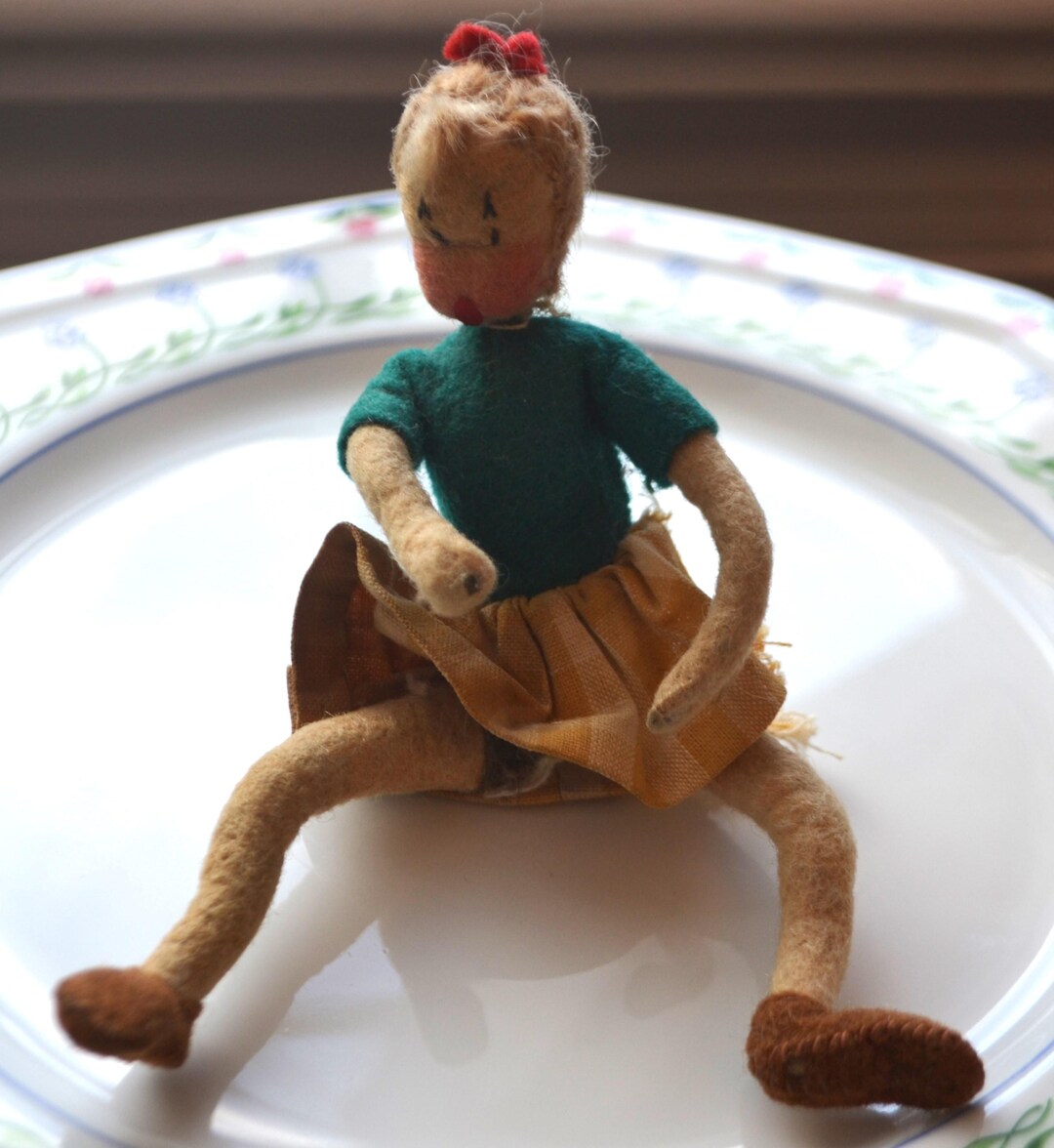 Antique Primative Felt Folk Art American Hand Made Doll Toy - Etsy