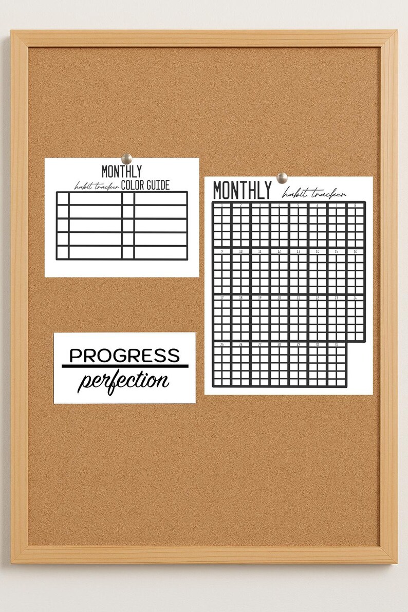 Printable Monthly Habit Tracker | Minimalist Color Guide & Planner ...