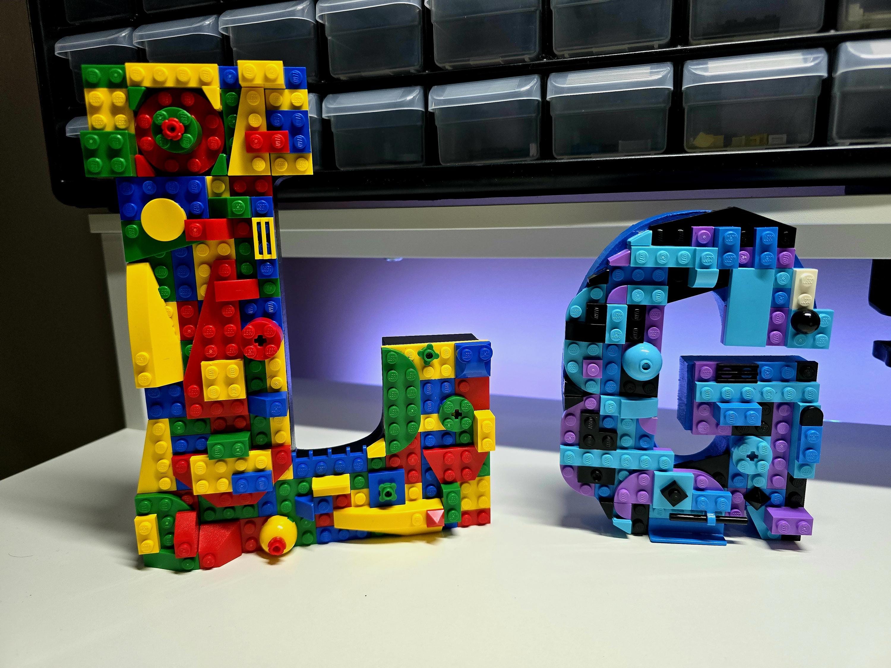 Custom Lego-style Brick Letter or Number: Kids' Room Decor 8" or 5.5 ...