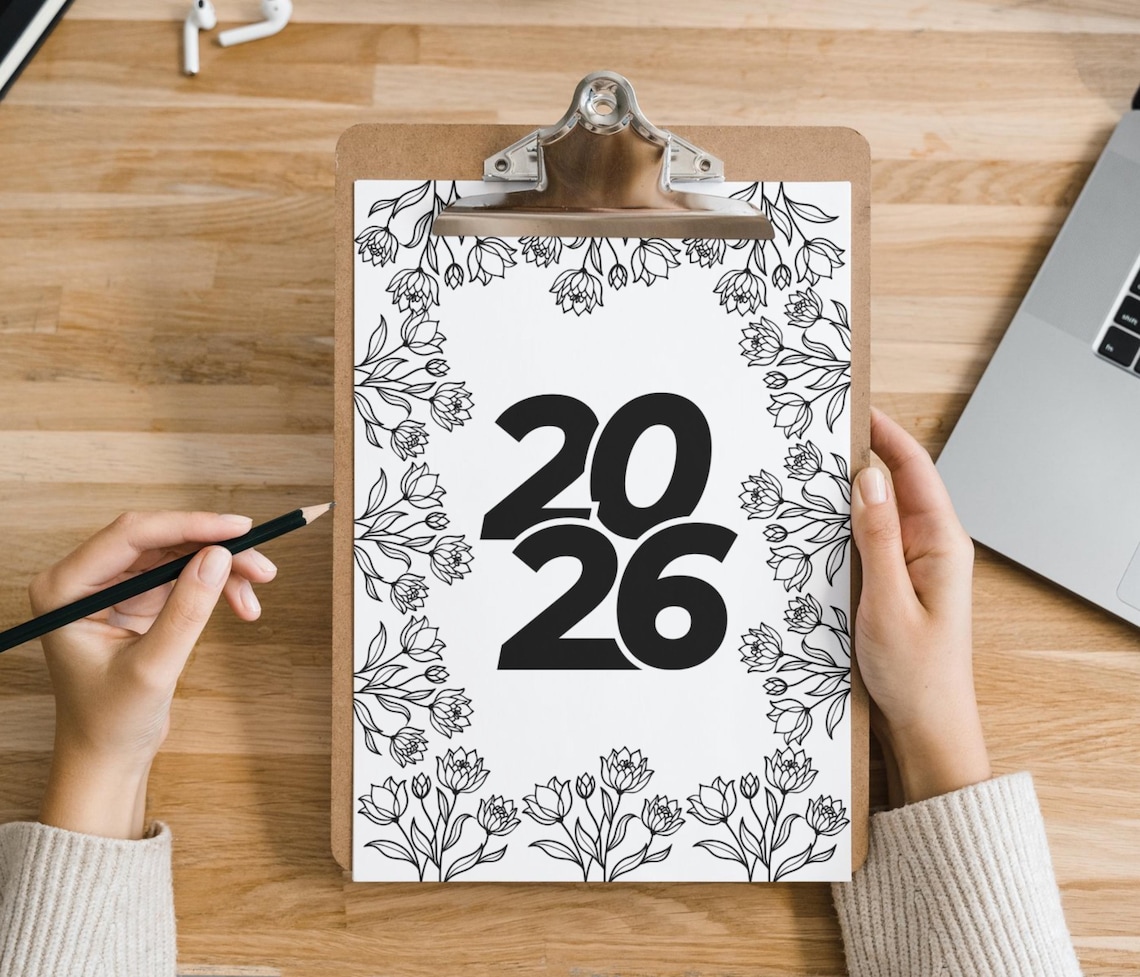 2026 Printable Cover Page | A5 & A4 Journal Title Page | Planner Cover ...