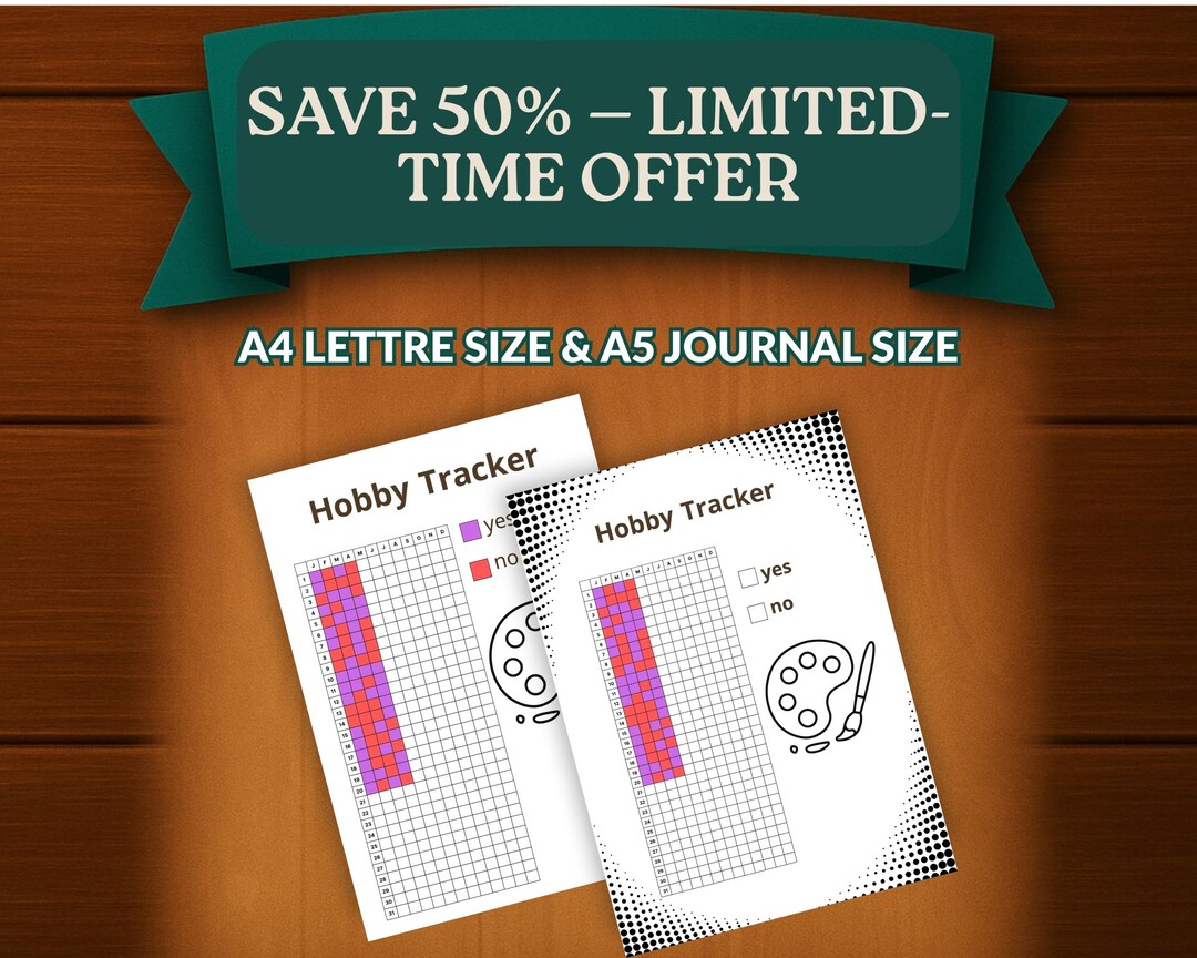 Hobby Tracker Printable | Habit Tracker & Daily Activity Log | Wellness ...