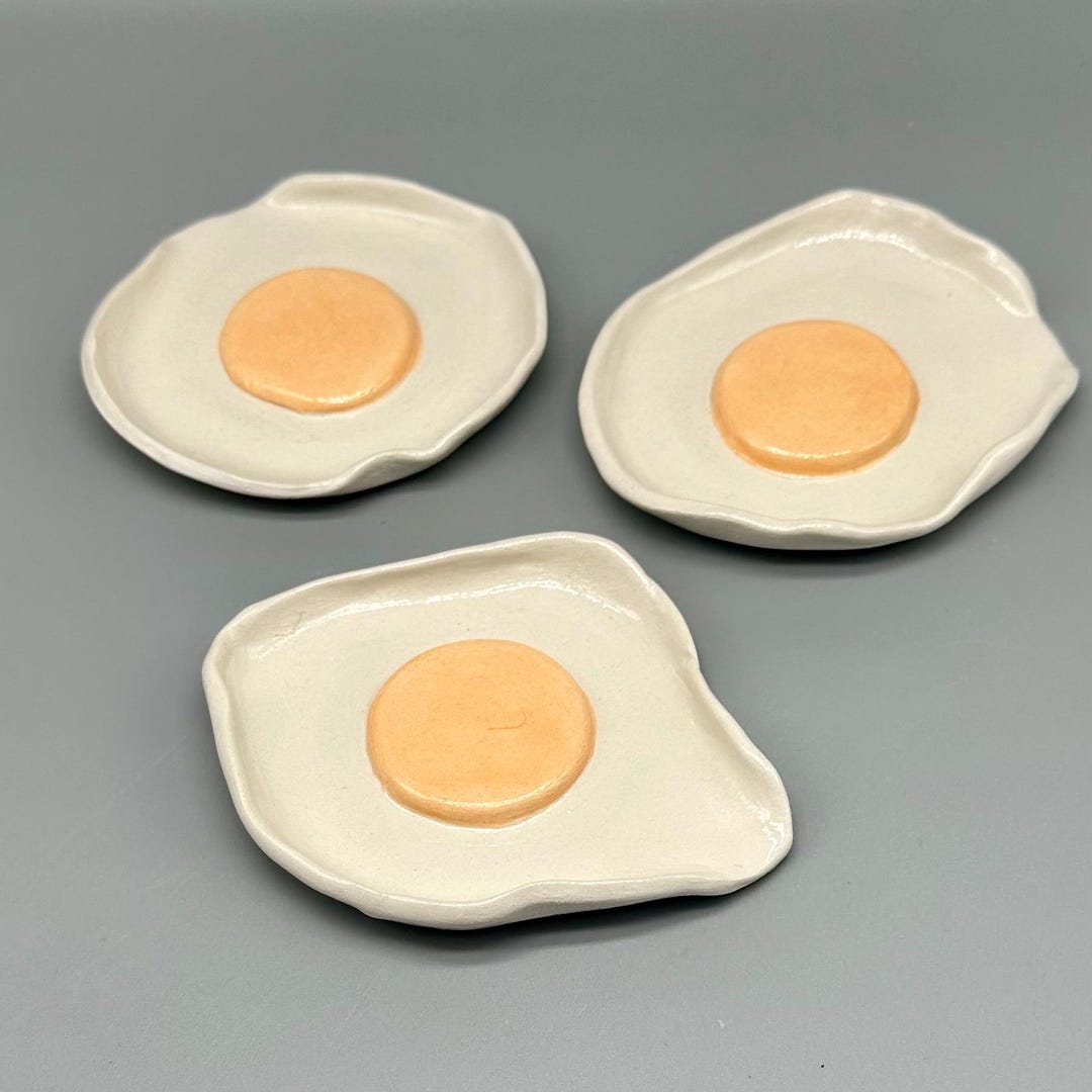 Fried Egg Spoon Rest Kitchen Handmade Pottery Ceramic Clay - Etsy