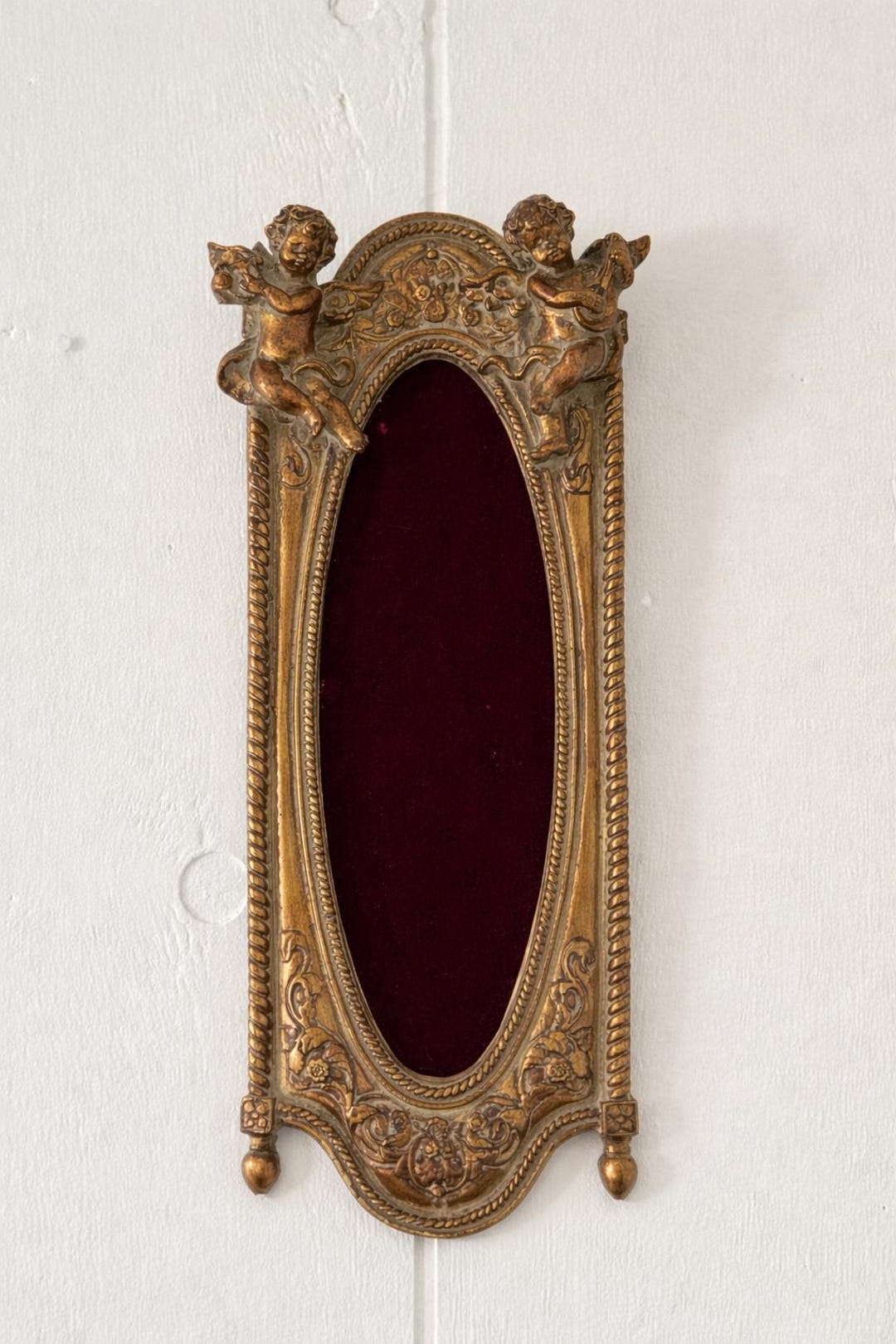 Antique Italian Red Velvet Frame | Ornate Gold Wall Decor | Vintage ...