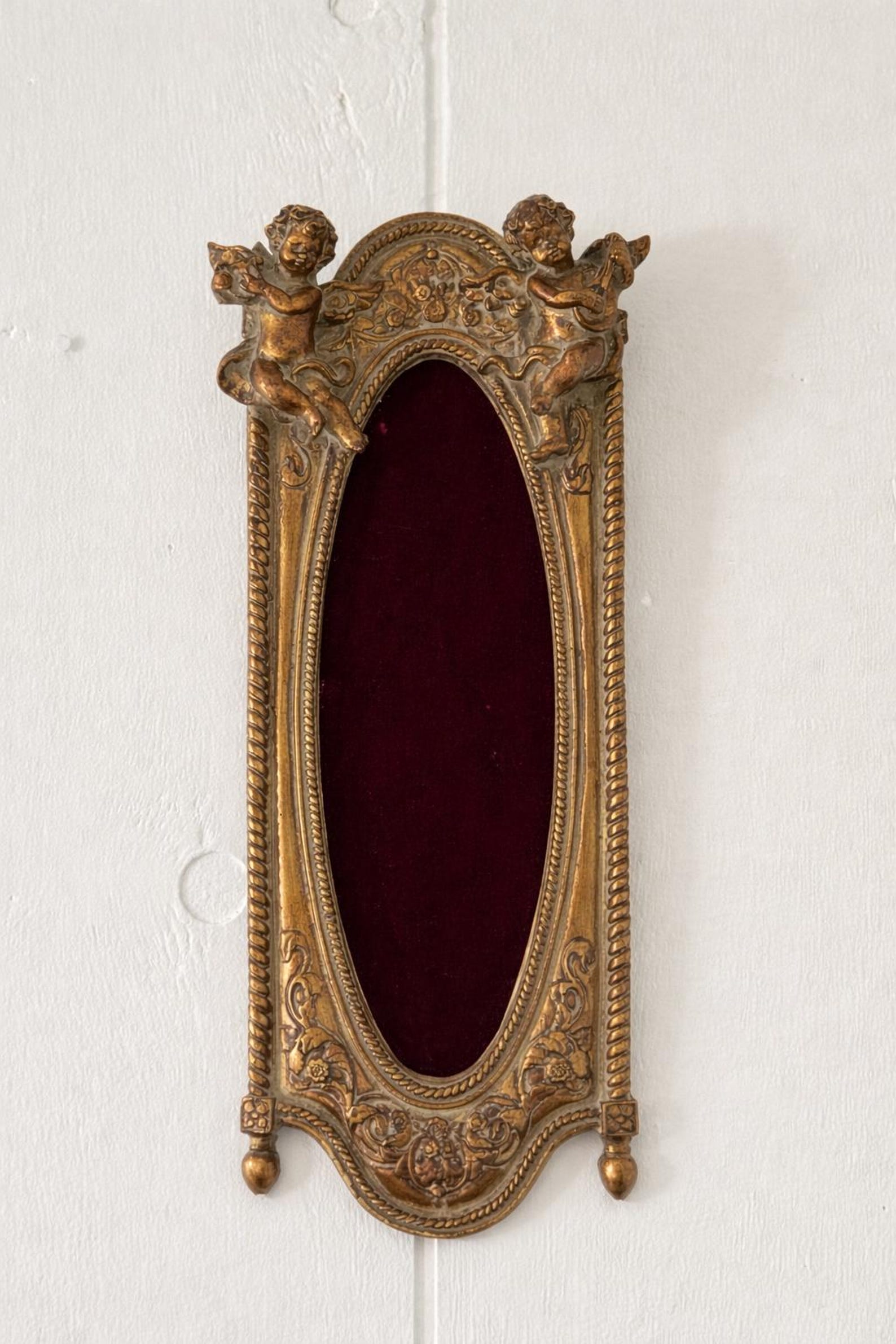 Antique Italian Red Velvet Frame | Ornate Gold Wall Decor | Vintage ...