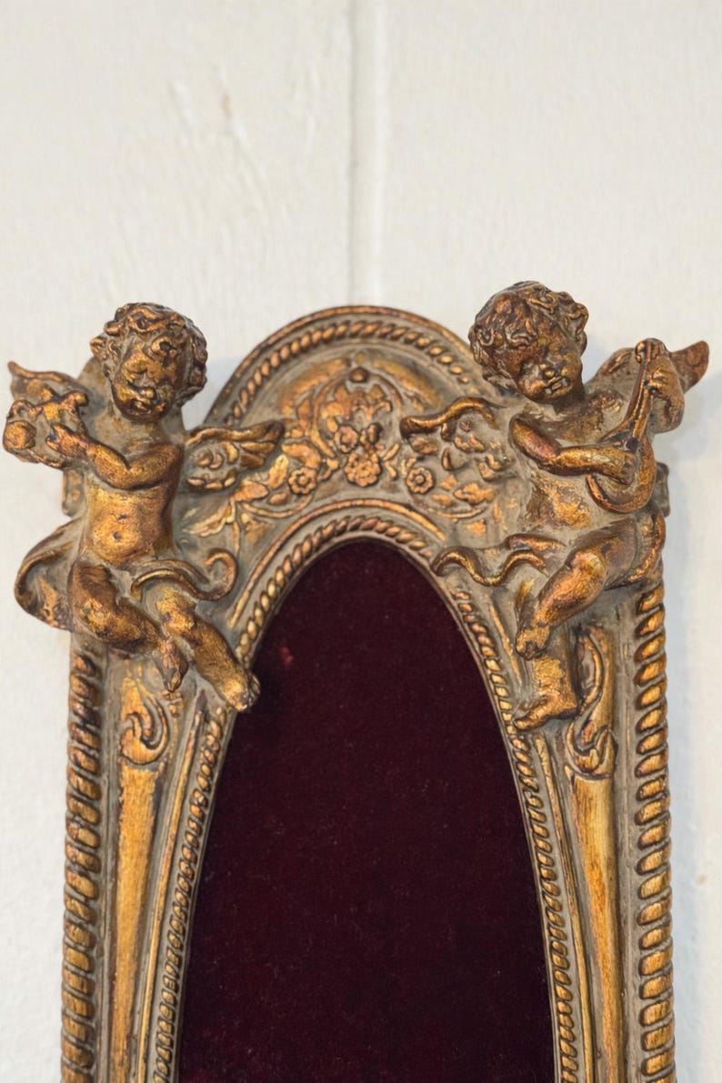 Antique Italian Red Velvet Frame | Ornate Gold Wall Decor | Vintage ...