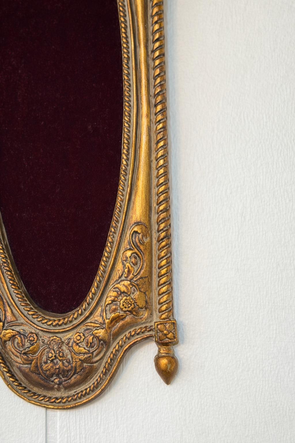 Antique Italian Red Velvet Frame | Ornate Gold Wall Decor | Vintage ...