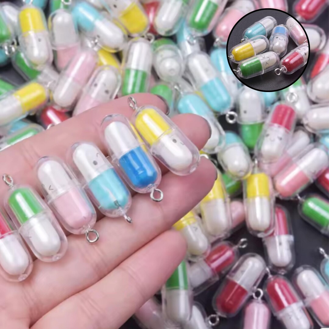 30pcs 3D Smiling Face Capsule Charms: Kawaii Resin Pendants - Etsy