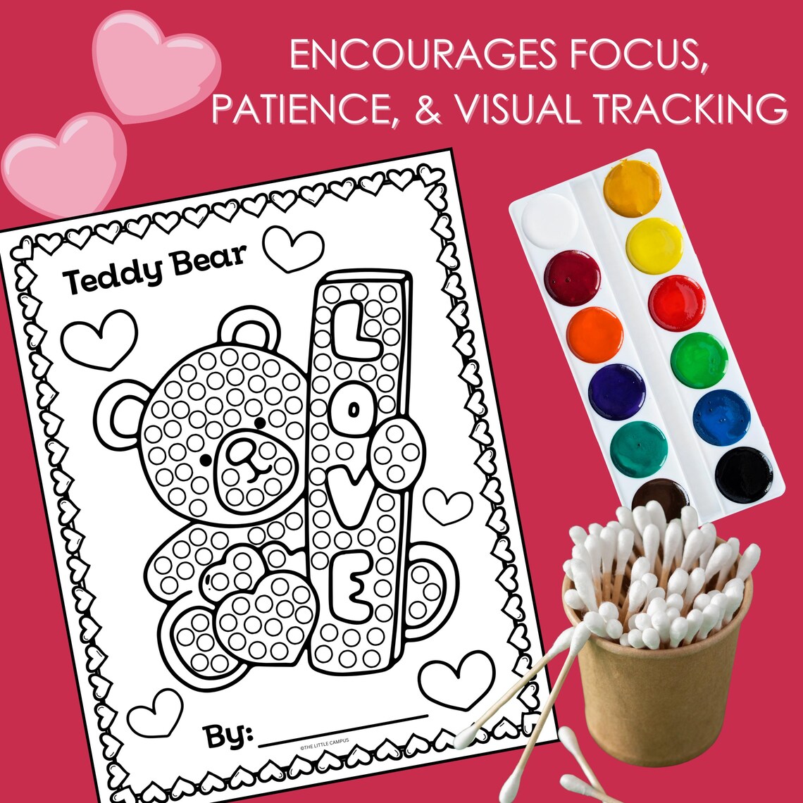 Valentine’s Day Q-tip Painting | Dip and Dot Art | Fine-motor | Pre-k ...