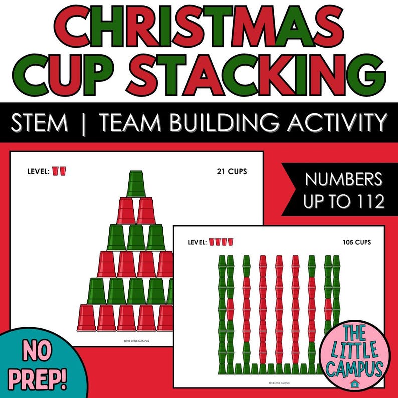 Christmas Cup Stacking Challenge! | Holiday STEM Activity | Winter Team ...