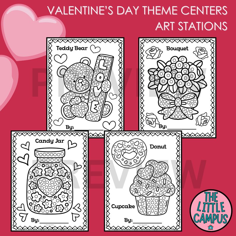 Valentine’s Day Q-tip Painting | Dip and Dot Art | Fine-motor | Pre-k ...