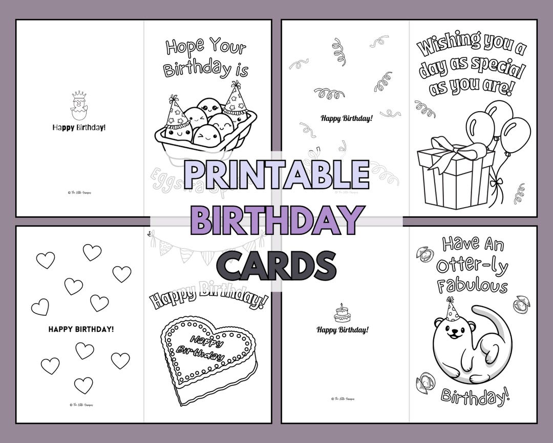 Birthday Printable Greeting Cards | Writing, Arts and Crafts Activity ...