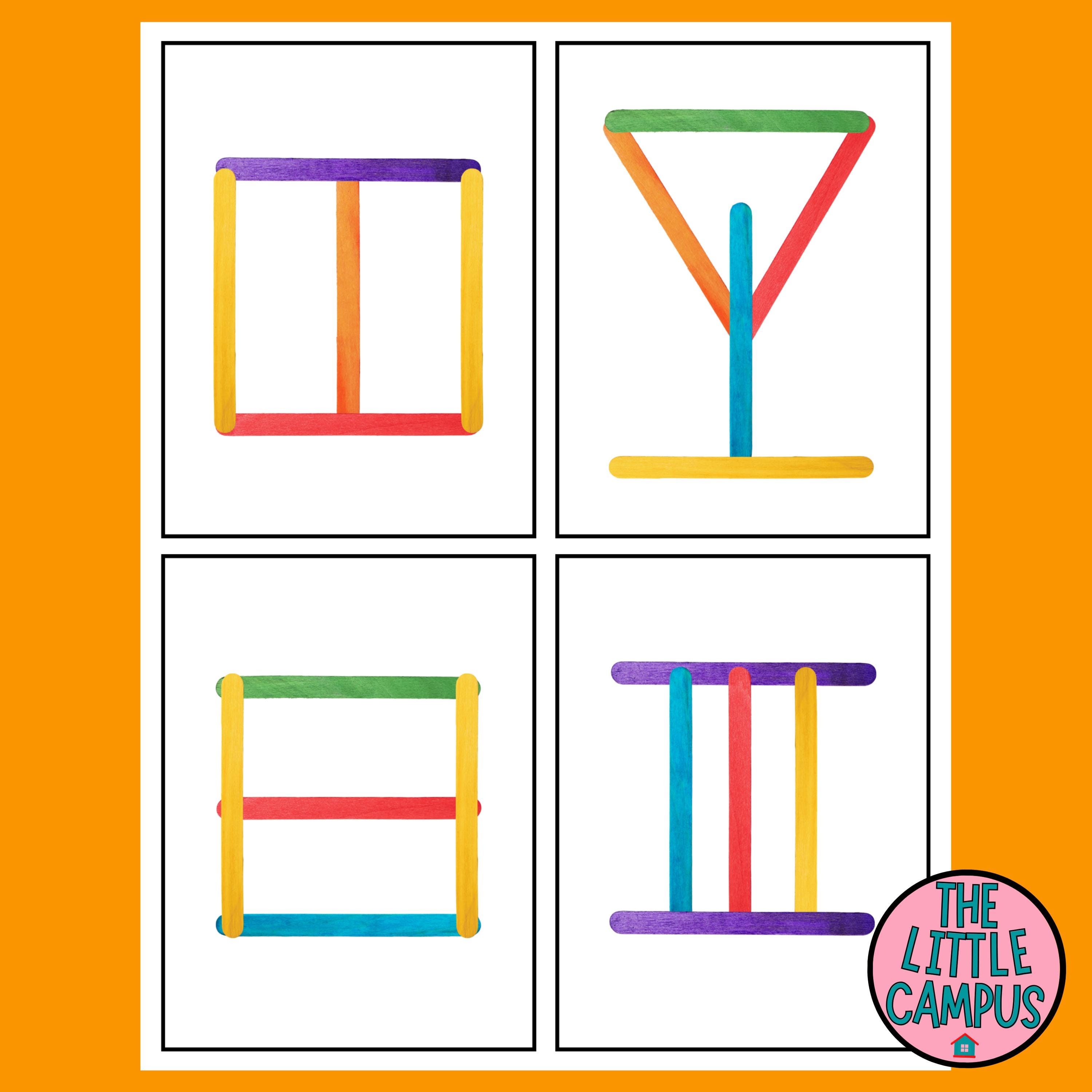 Popsicle Stick Design Templates | Shape Building | Visual ...
