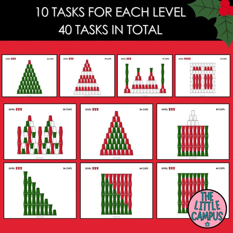 Christmas Cup Stacking Challenge! | Holiday STEM Activity | Winter Team ...