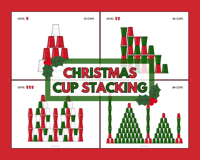 Christmas Cup Stacking Challenge! | Holiday STEM Activity | Winter Team ...