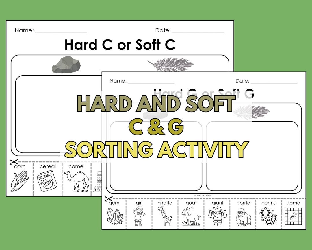 Hard and Soft C & G Sounds | Phonics | Picture Sorting Activity ...