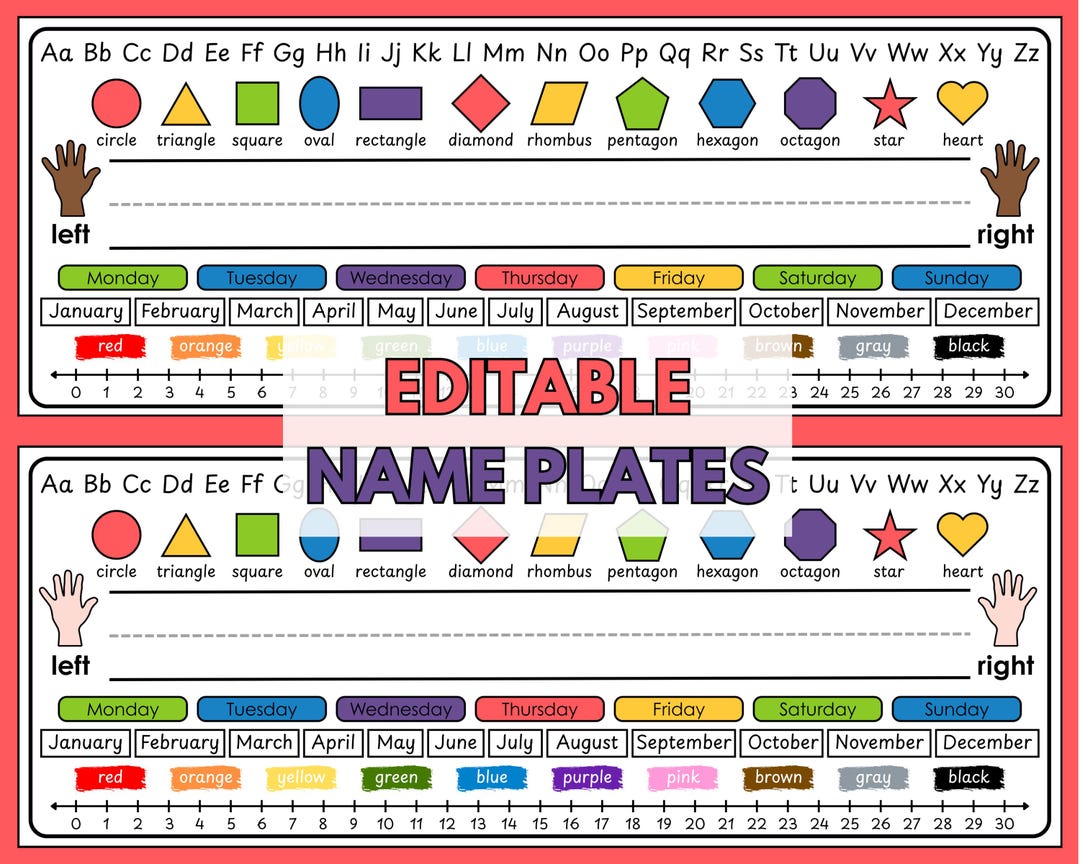 Printable Desk Name Plates | Editable Classroom Name Tags ...
