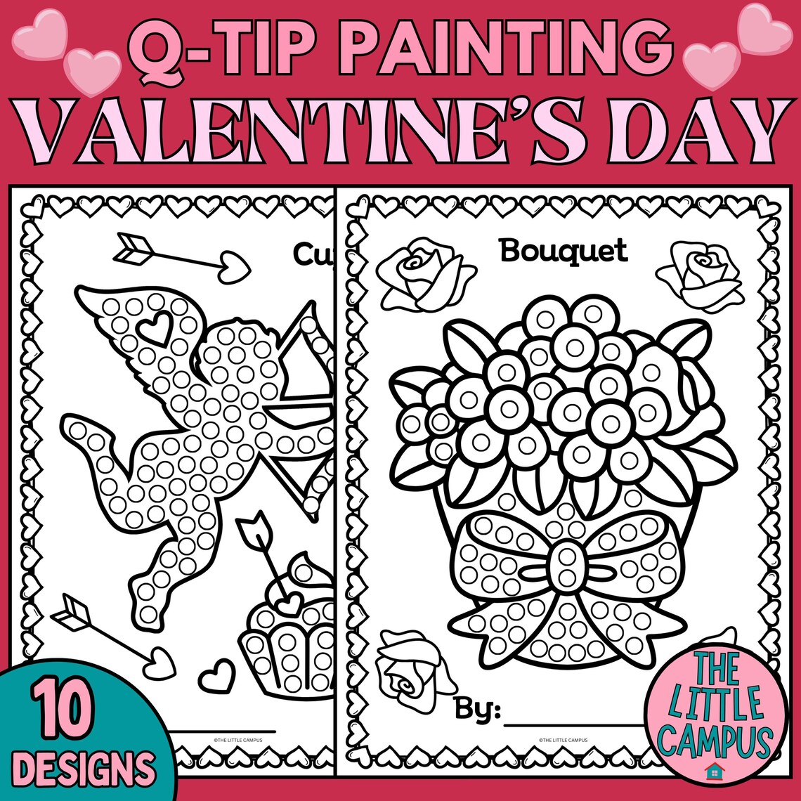 Valentine’s Day Q-tip Painting | Dip and Dot Art | Fine-motor | Pre-k ...