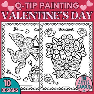 Valentine’s Day Q-tip Painting | Dip and Dot Art | Fine-motor | Pre-k ...