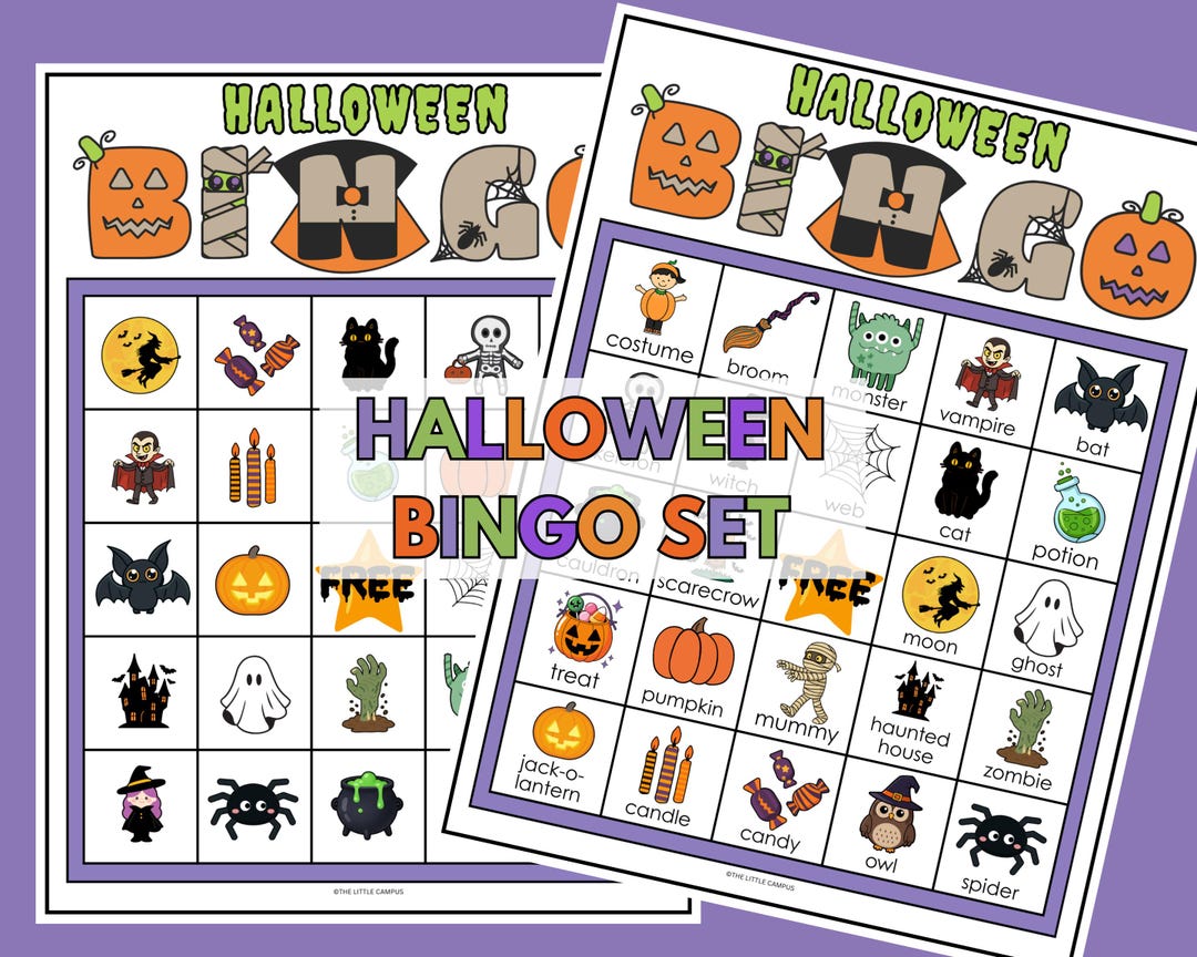 Halloween Bingo Game Set | Vocabulary Building | Fun Party Activity ...
