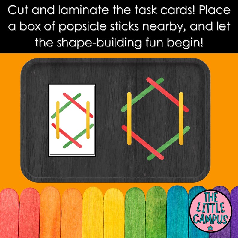 Popsicle Stick Design Templates | Shape Building | Visual ...