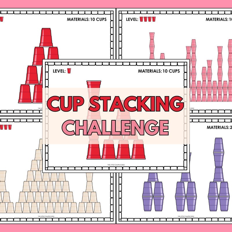 Stacking the Cups Game - Etsy
