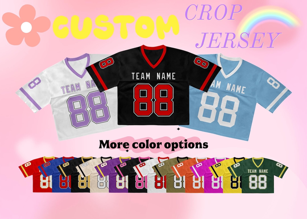 Custom Crop Top - Personalized Stitched/printed Name Number Logo, Team ...