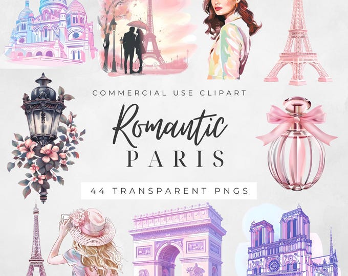 Watercolor Paris Clipart Bundle, Clipart for Commercial Use, France ...