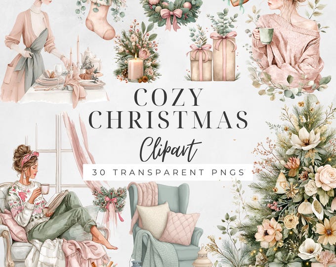 Classic Christmas Clipart - Watercolor Clipart for Personal and ...