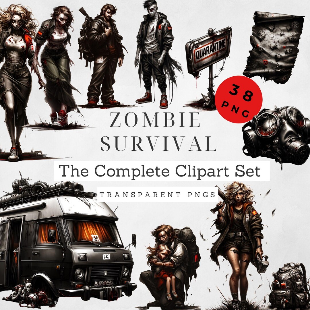 Post Apocalyptic Clipart Bundle, Digital Download PNG Art for Dystopian ...