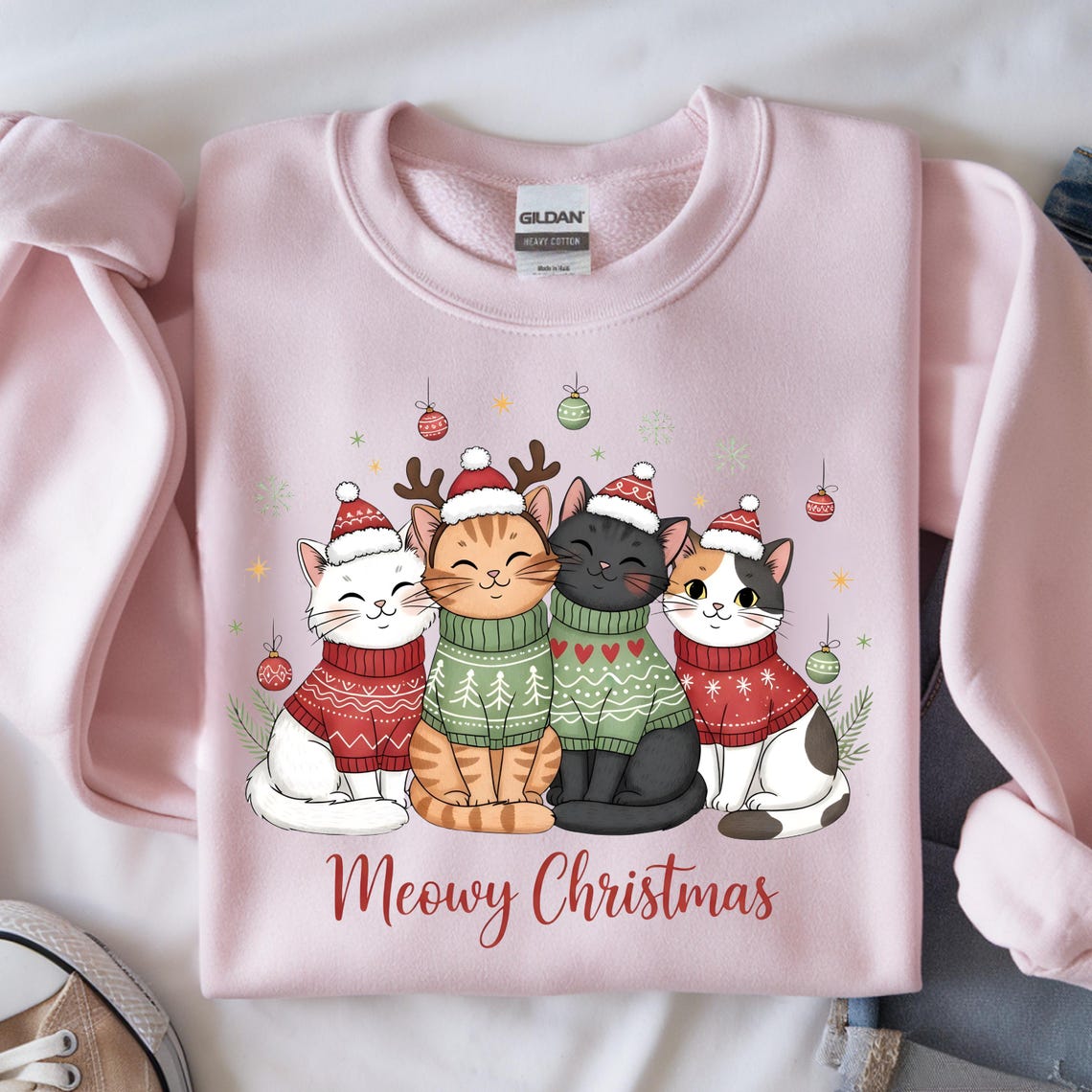 Meowy Christmas Cats PNG SVG | Cute Christmas Cat Clipart | Holiday Pet ...