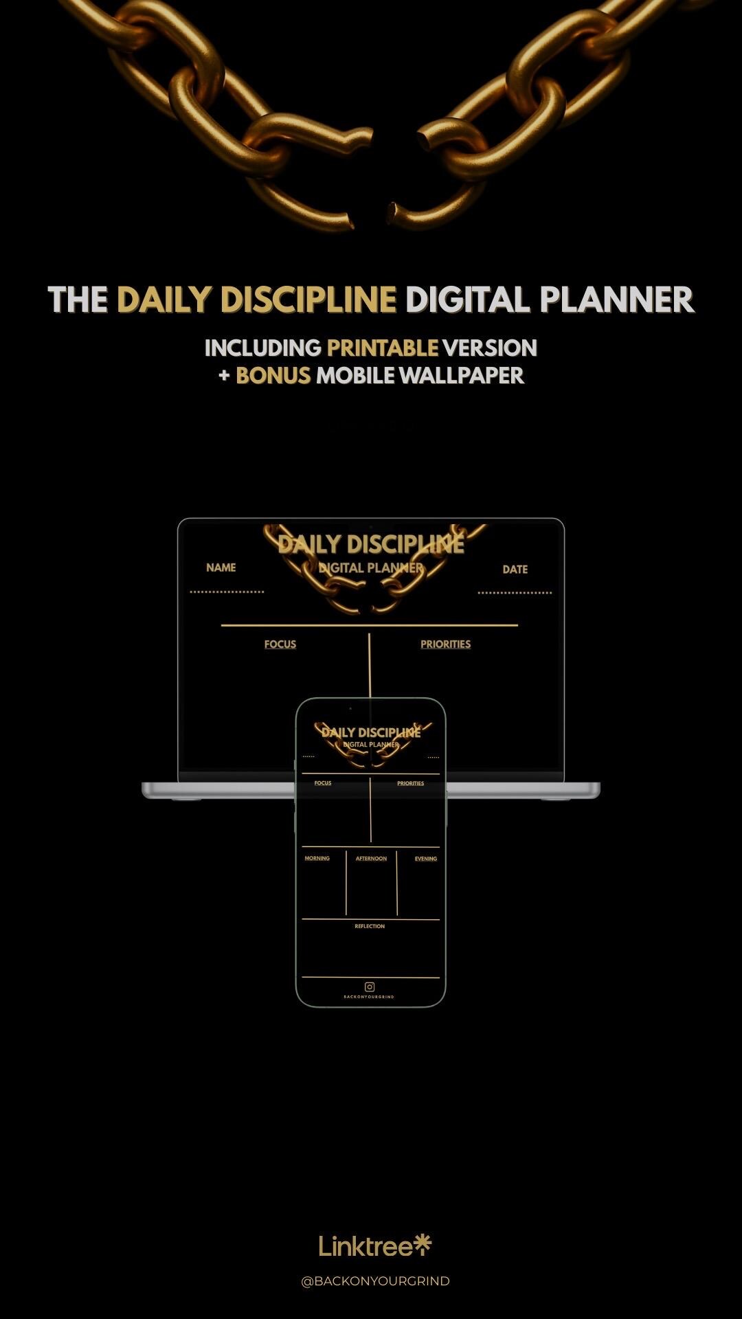 Daily Discipline Digital Planner | Printable Productivity Journal ...