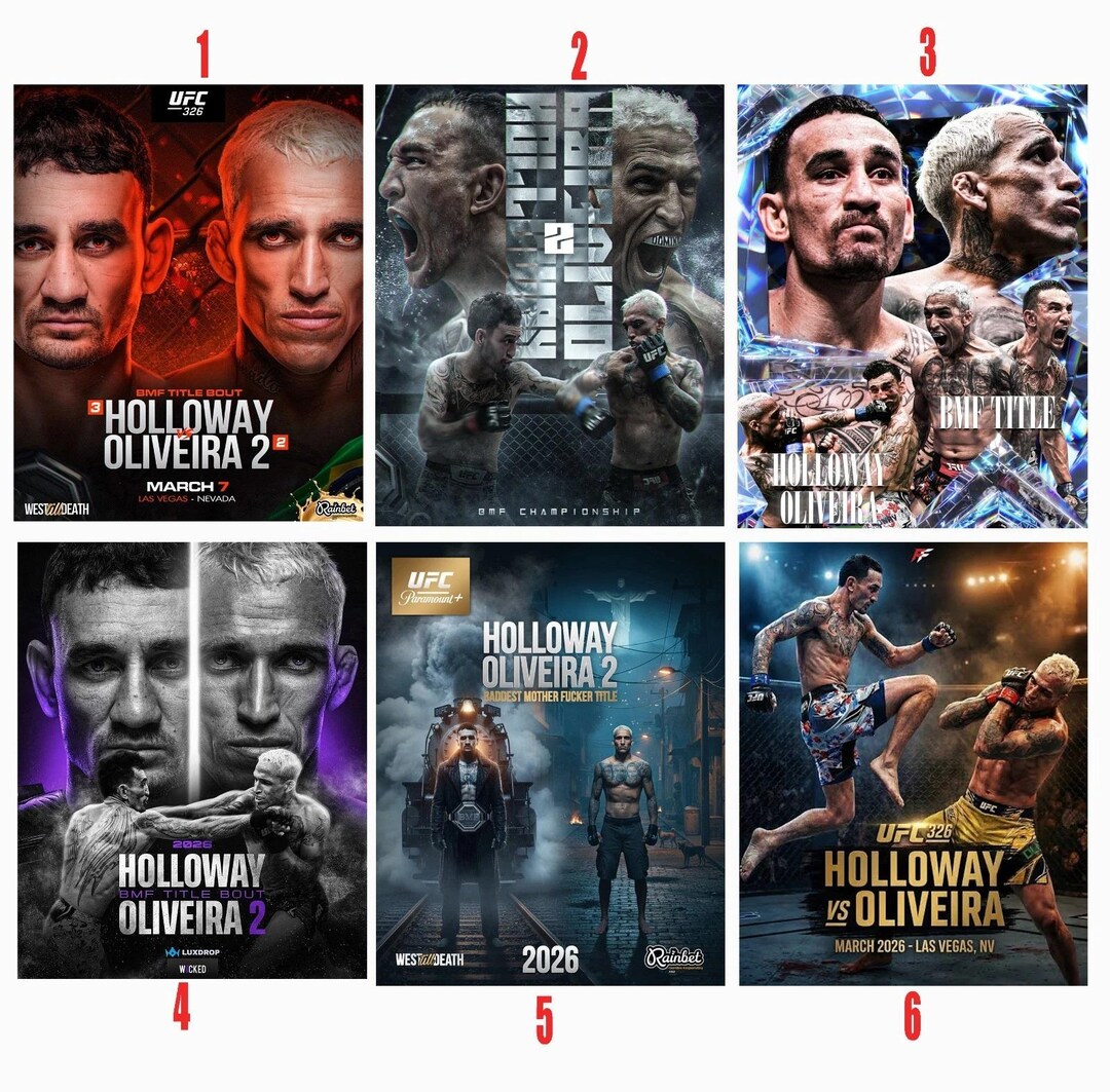 UFC 326 Holloway Vs Oliveira Poster, Fight Night Wall Art - Etsy