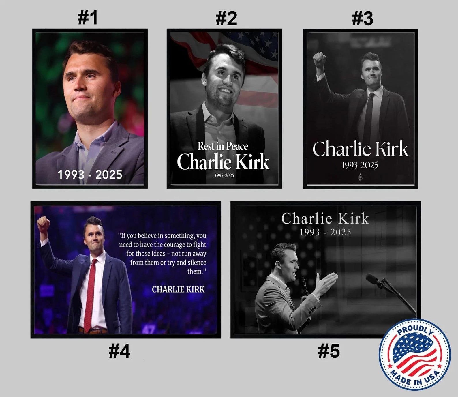 Charlie Kirk Poster, RIP Charlie Kirk 1993-2025 Poster, Memorial ...