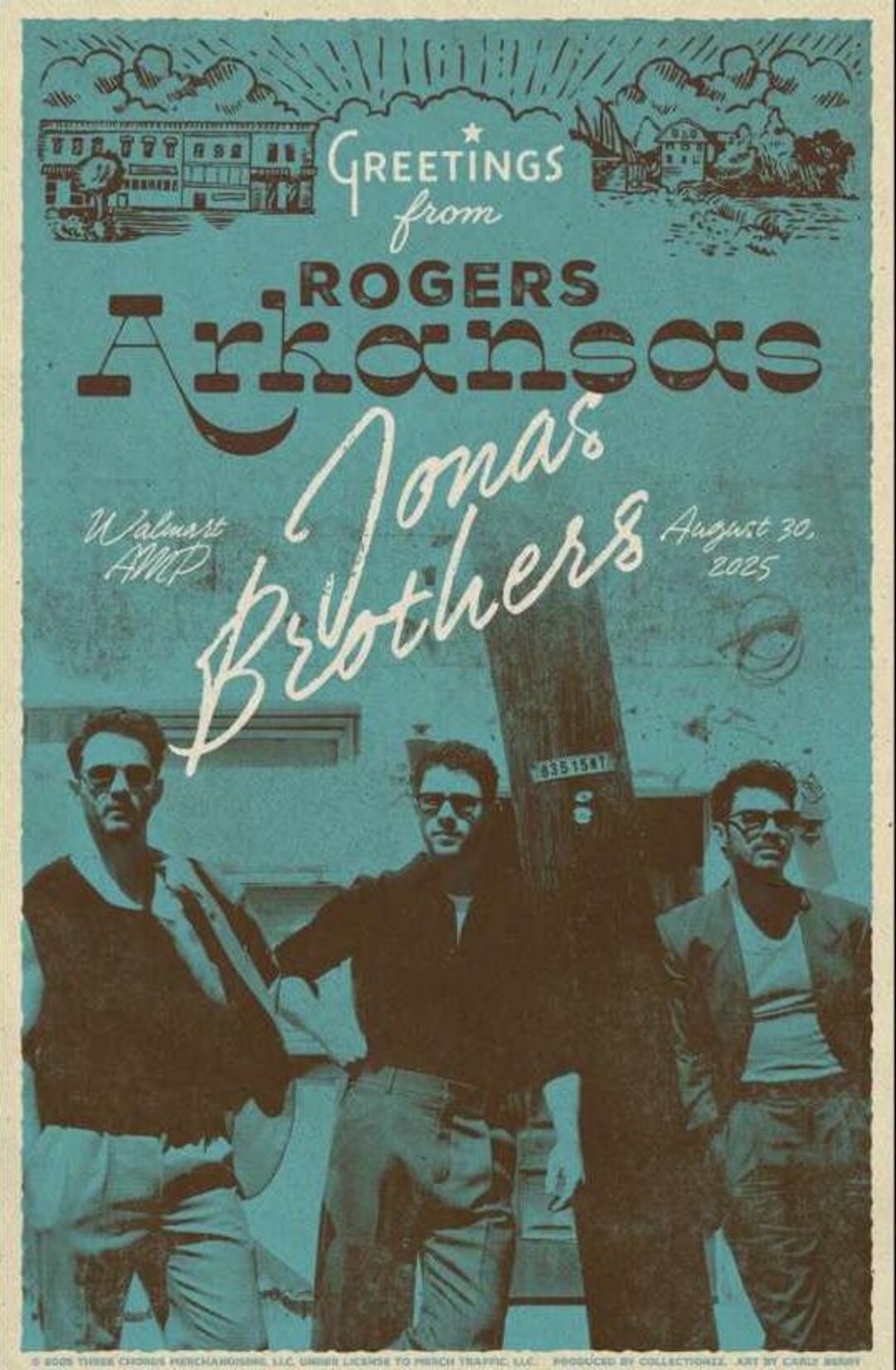 Jonas Brothers 2025 Poster Rogers AR Walnut AMP Aug 30 Concert Print - Etsy
