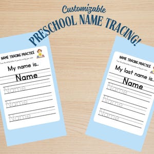 Customizable Preschool Name Worksheet - Etsy