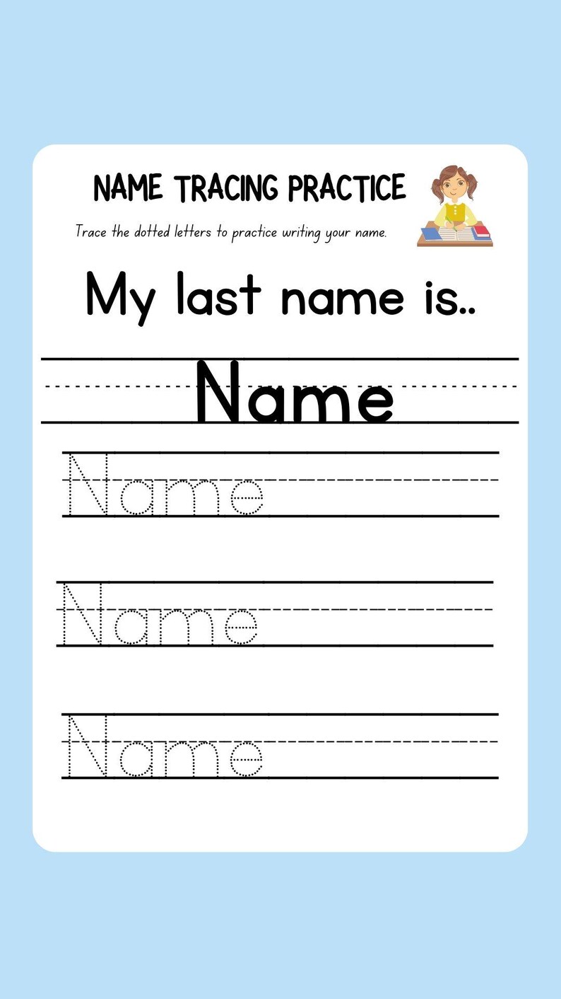 Customizable Preschool Name Worksheet - Etsy