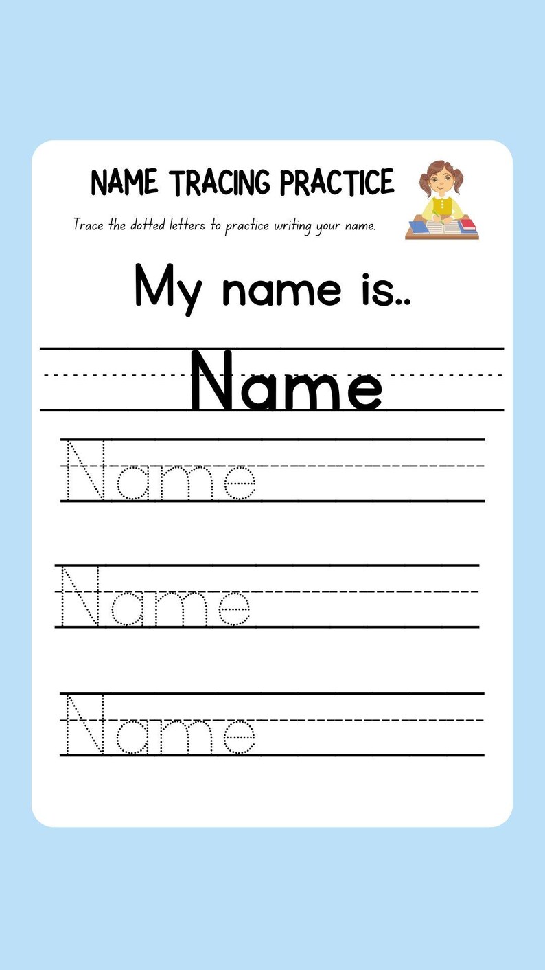 Customizable Preschool Name Worksheet - Etsy