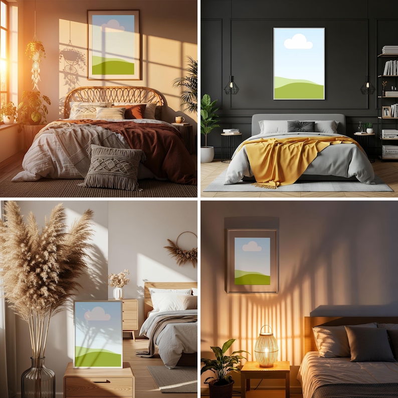 100+ Canva Bedroom Frame Mockup Bundle - Wall Art Templates (digital ...