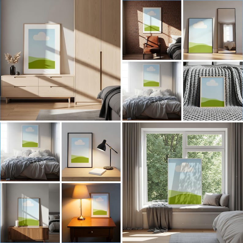 100+ Canva Bedroom Frame Mockup Bundle - Wall Art Templates (digital ...