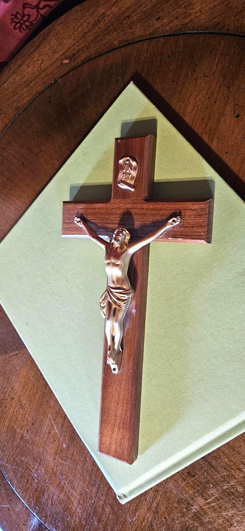 Vintage Wooden Crucifix, Brass Corpus, Catholic Wall Decor - Etsy