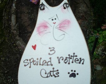 Spoiled cat sign | Etsy