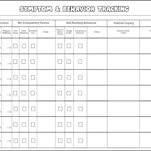 DBT Weekly Symptom and Mood Tracker – Therapy Diary Card (digital PDF ...